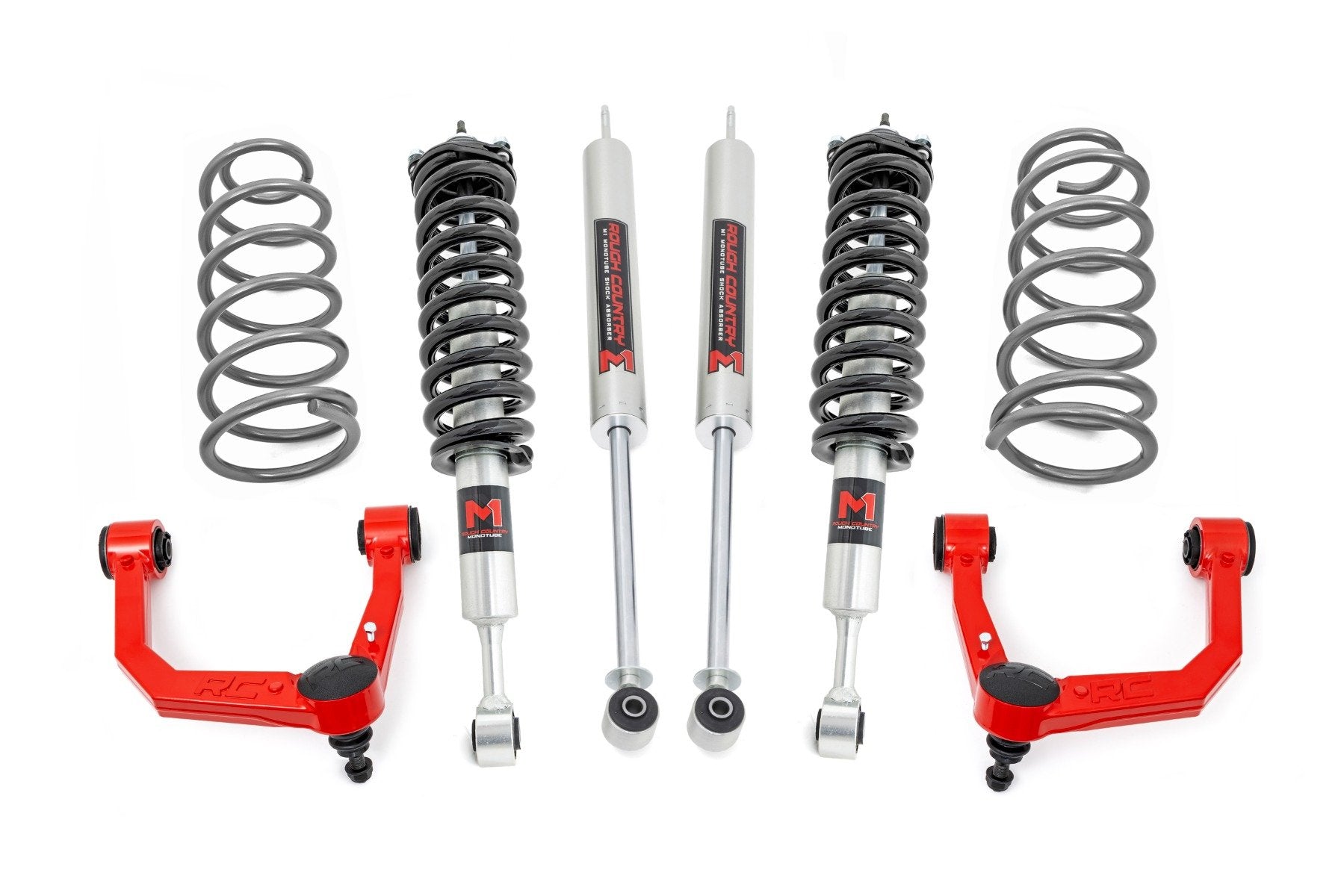 Rough Country 76642RED 3 Inch Lift Kit - Upper Control Arms - RR Coils ...